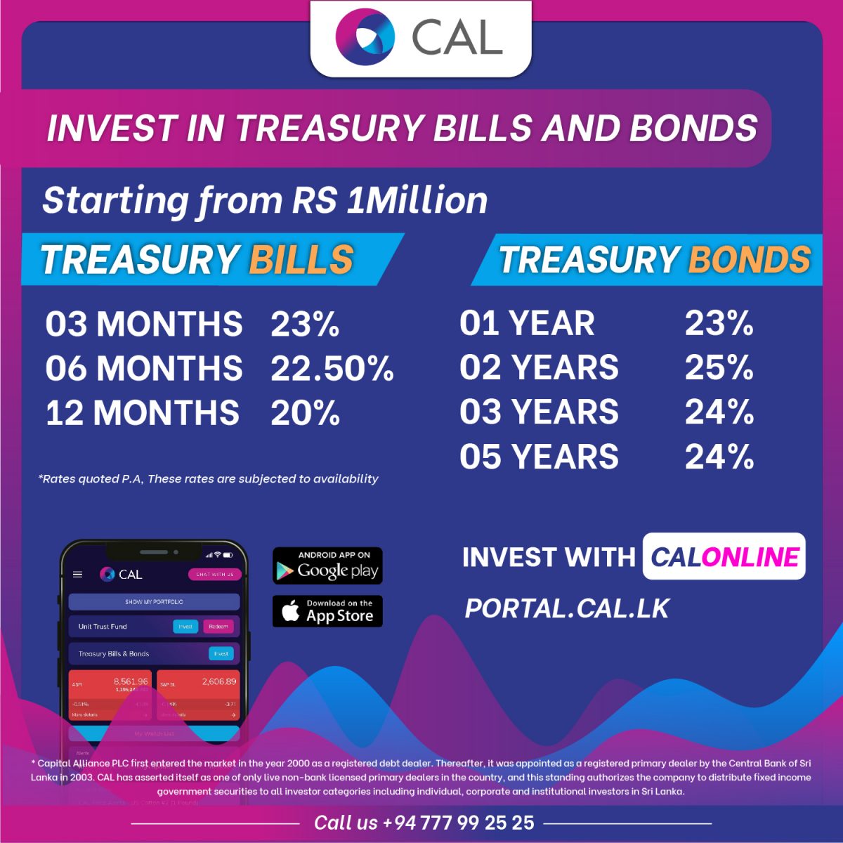 Invest In Treasury Bills and Bonds with CAL - CAL