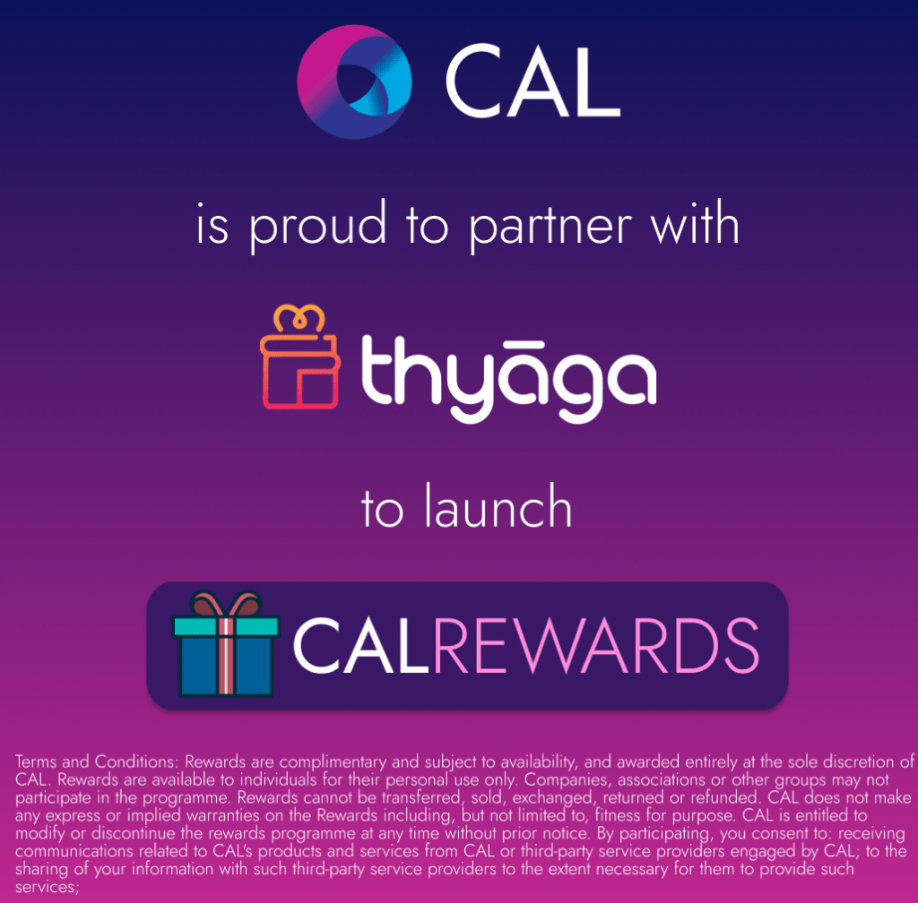 CAL is Proud to Partner with Thyāga to launch our Exclusive Rewards Program for CAL Online ...