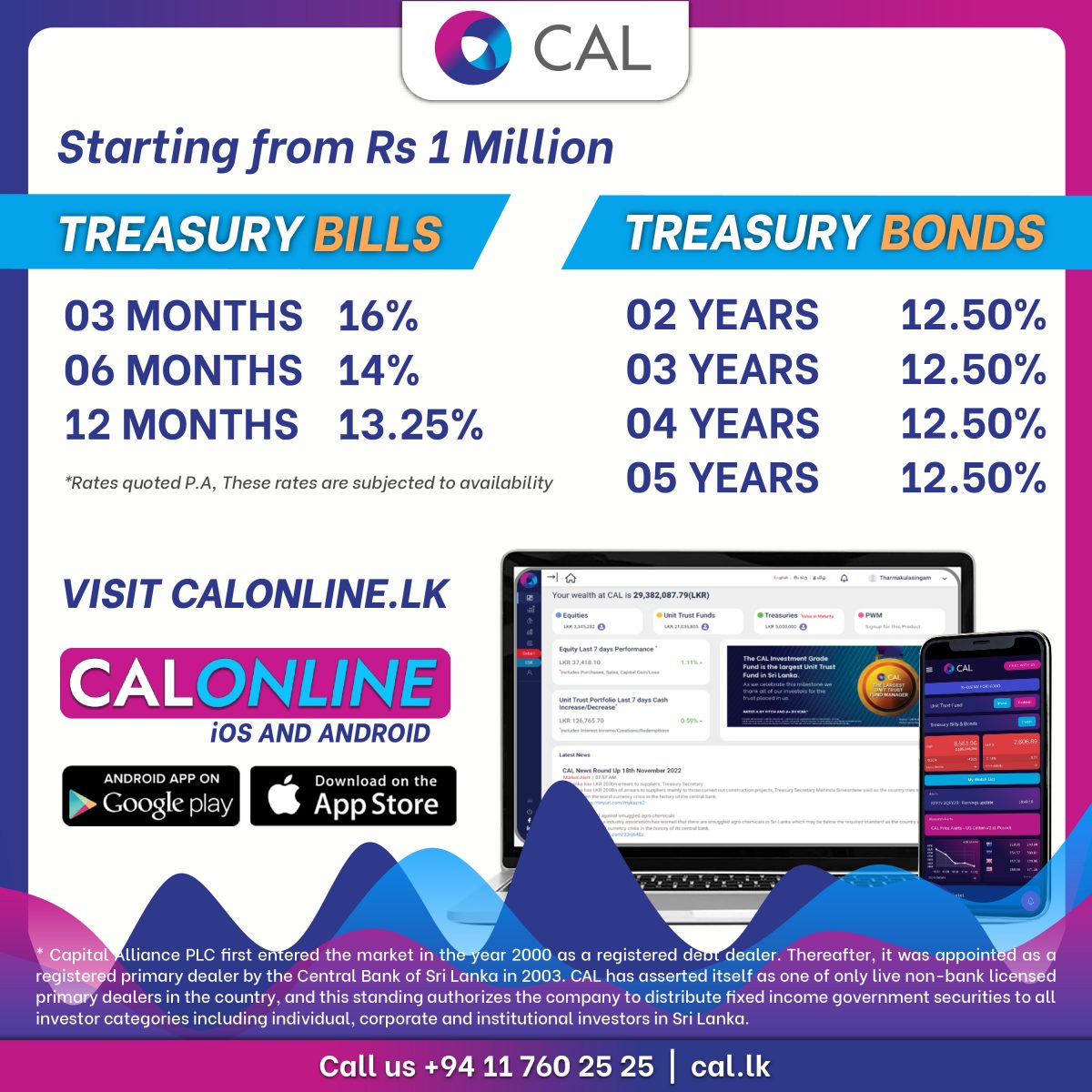 Invest In Treasury Bills & Bonds | CAL Sri Lanka - CAL