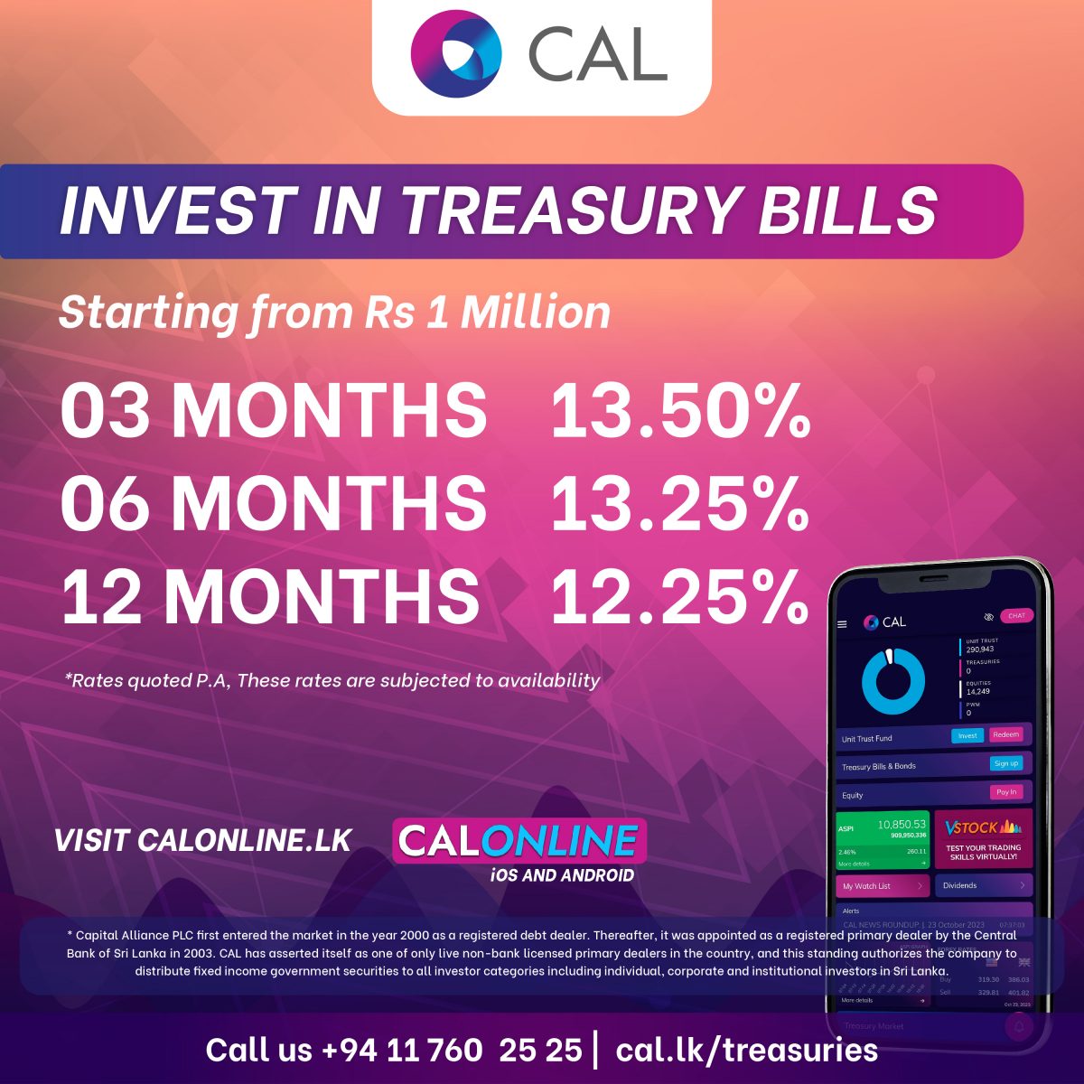 Invest In Treasury Bills & Bonds | CAL Sri Lanka - CAL