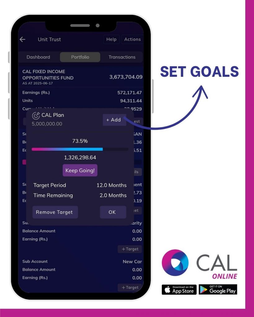 Set Goals with Custom Names | CAL Sri Lanka - CAL